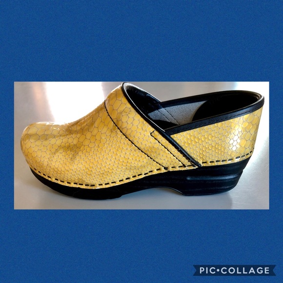 Dansko | Shoes | Dansko Professional Python Patent Yellow Clog | Poshmark
